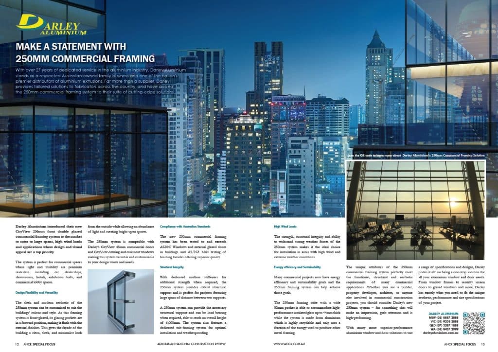Make A Statement With 250mm Commercial Framing - Darley Aluminium